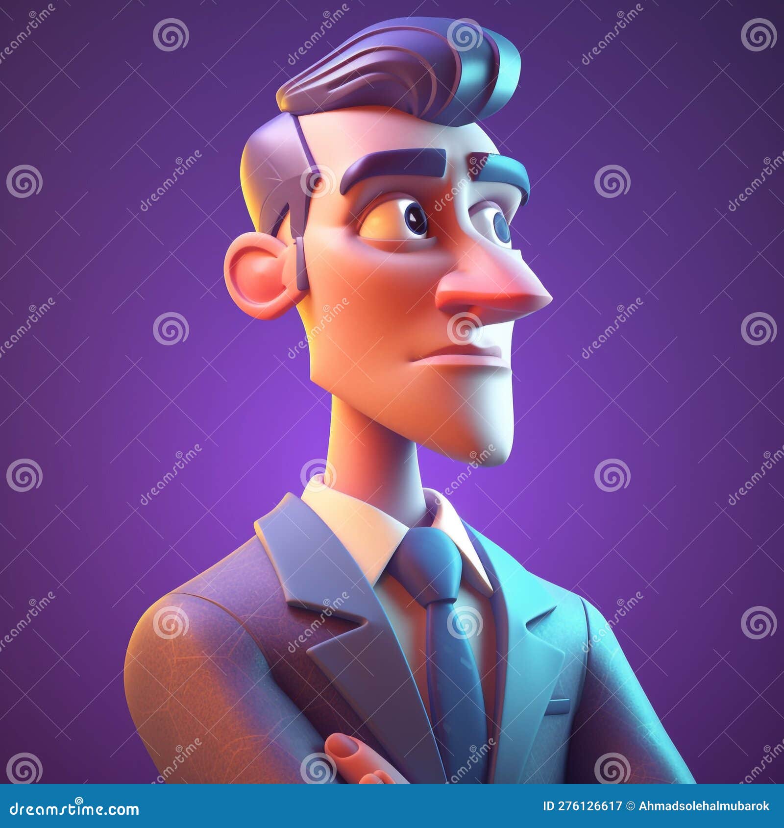 3d Character of Business Man Thinking Stock Illustration - Illustration ...