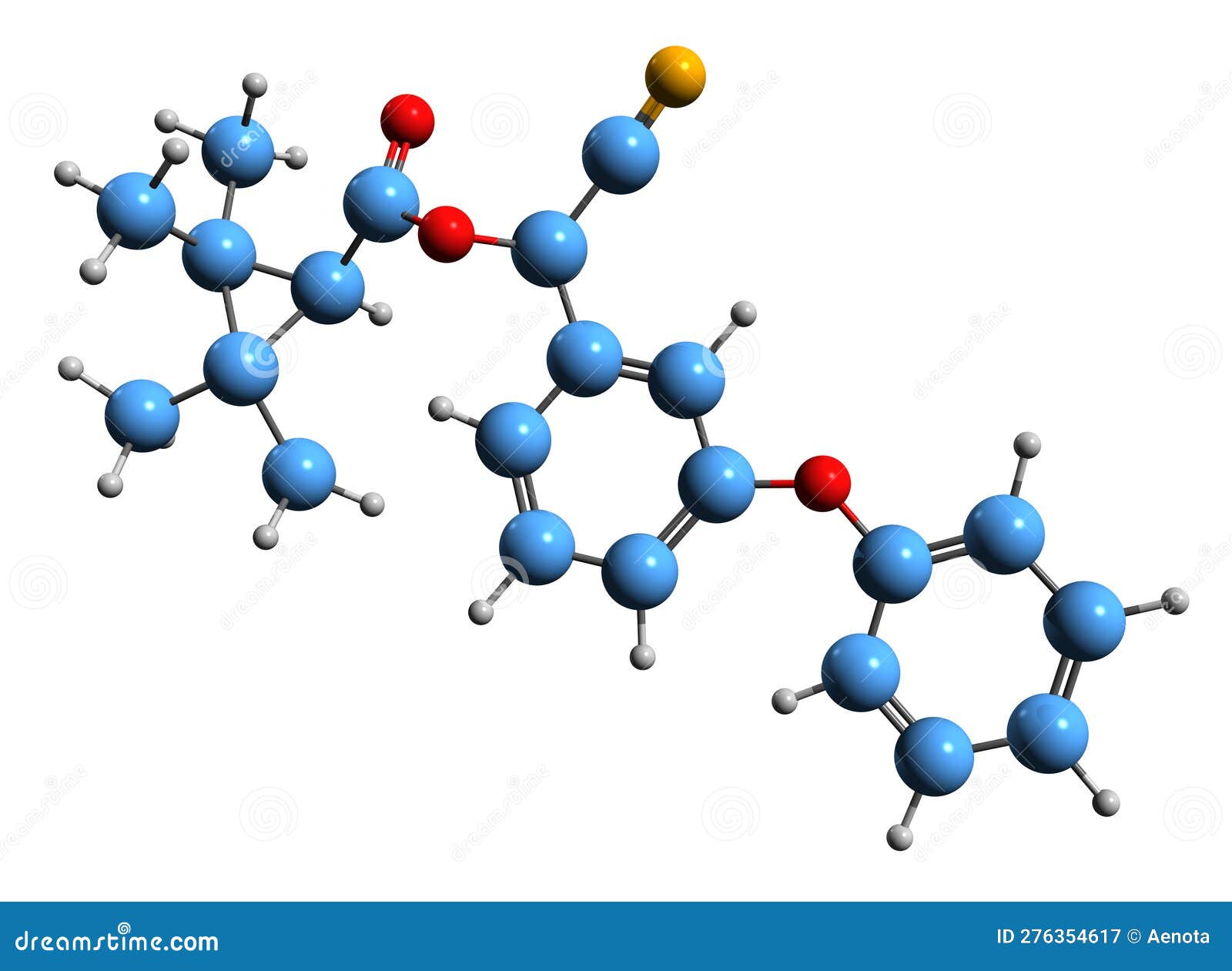 3D Image of Fenpropathrin Skeletal Formula Stock Illustration ...