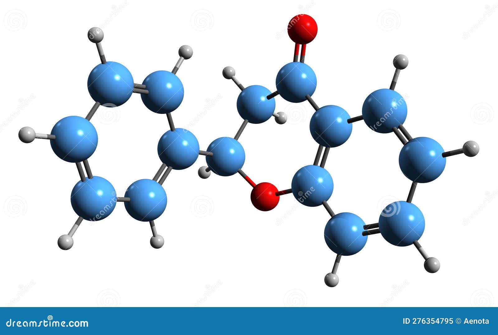 3D Image of Flavanone Skeletal Formula Stock Illustration ...