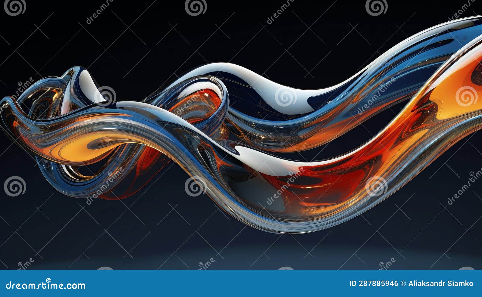 3D Image of Fluid Abstract 3D Floating Objects Zro Gravity Stock Photo ...