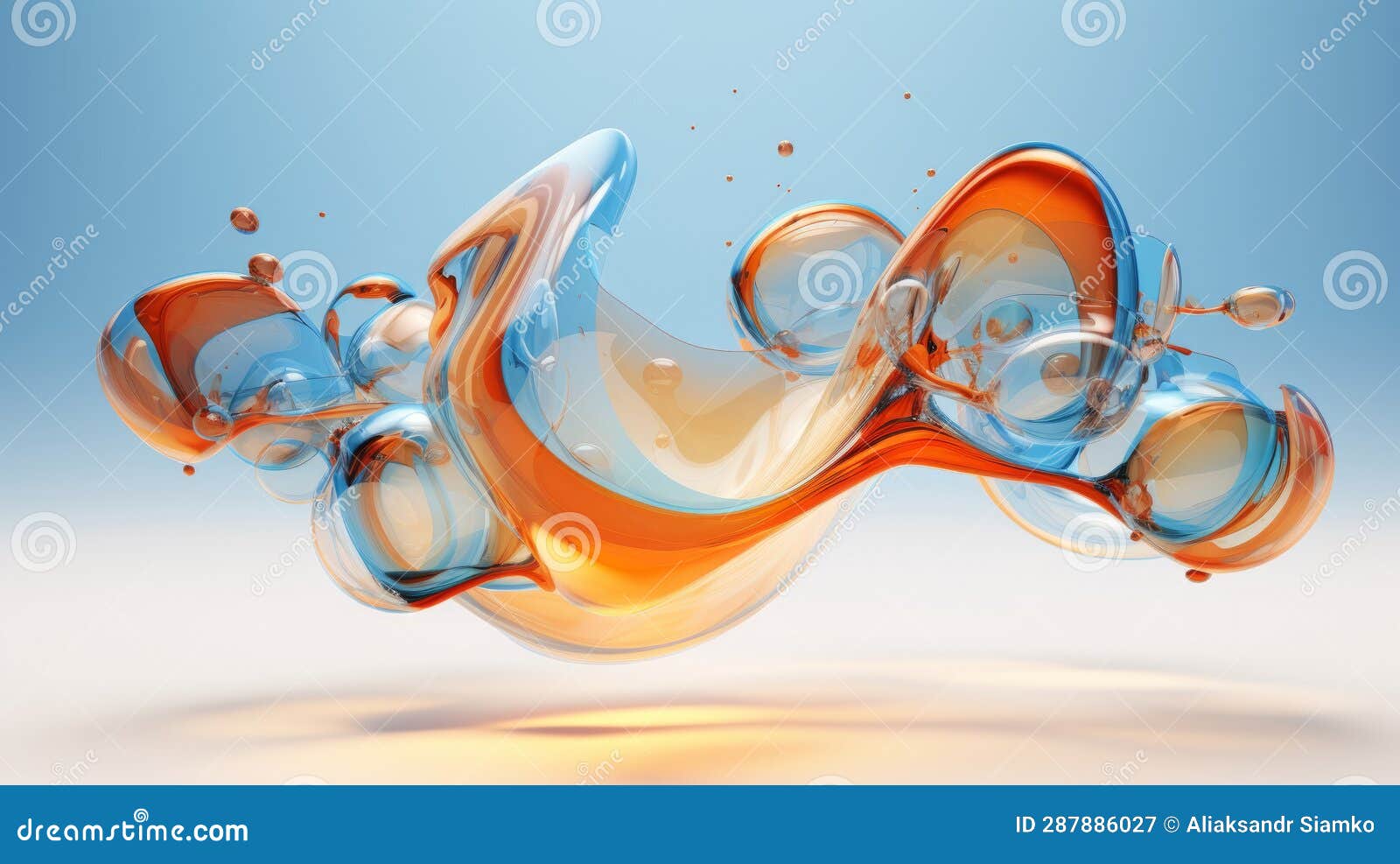 3D Image of Fluid Abstract 3D Floating Objects Zro Gravity Stock Image ...