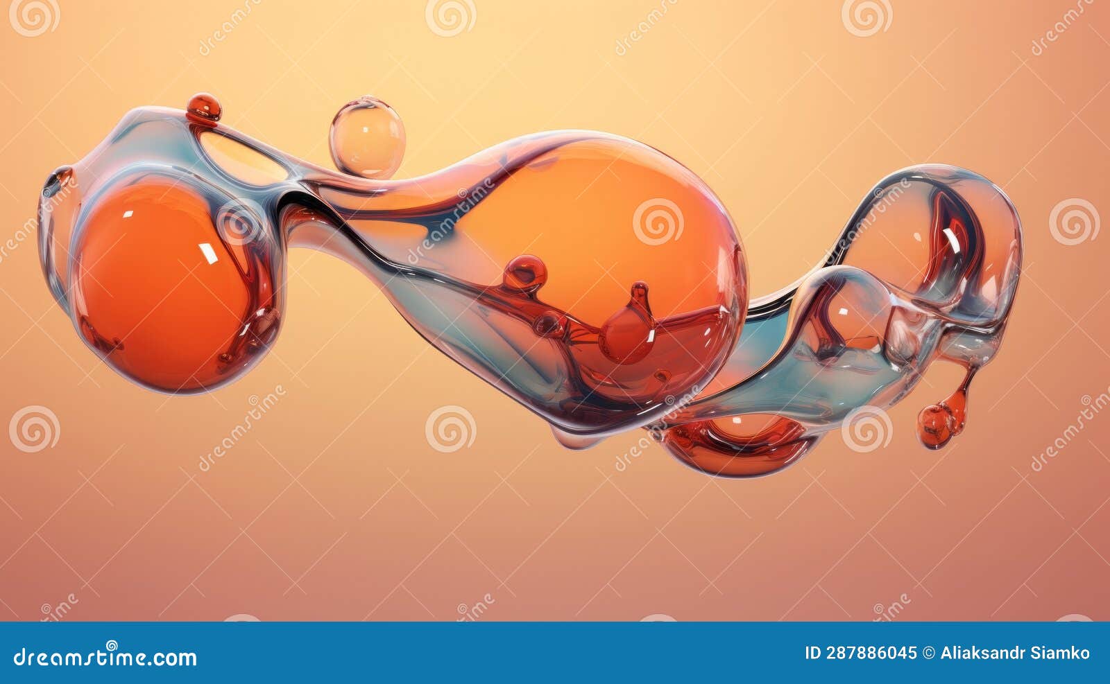 3D Image of Fluid Abstract 3D Floating Objects Zro Gravity Stock Image ...