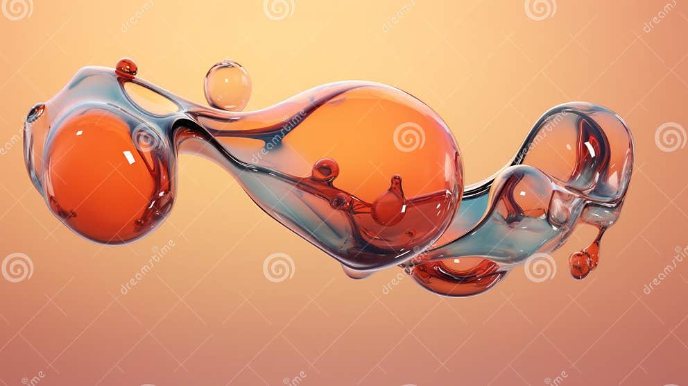 3D Image of Fluid Abstract 3D Floating Objects Zro Gravity Stock Image ...