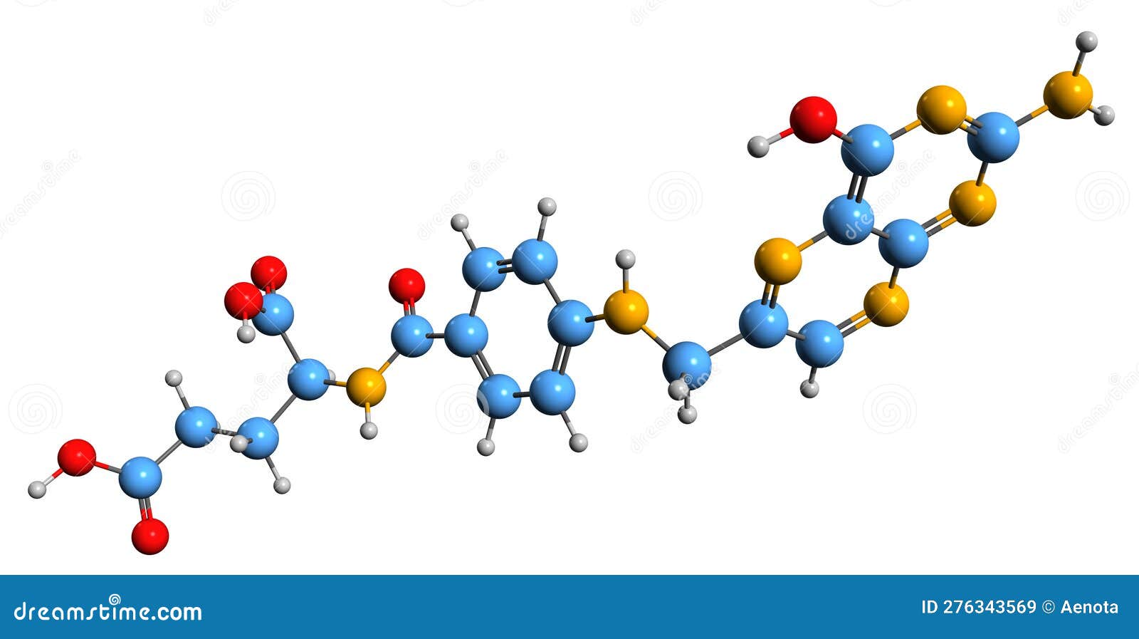 3D Image of Folate Skeletal Formula Stock Illustration - Illustration ...
