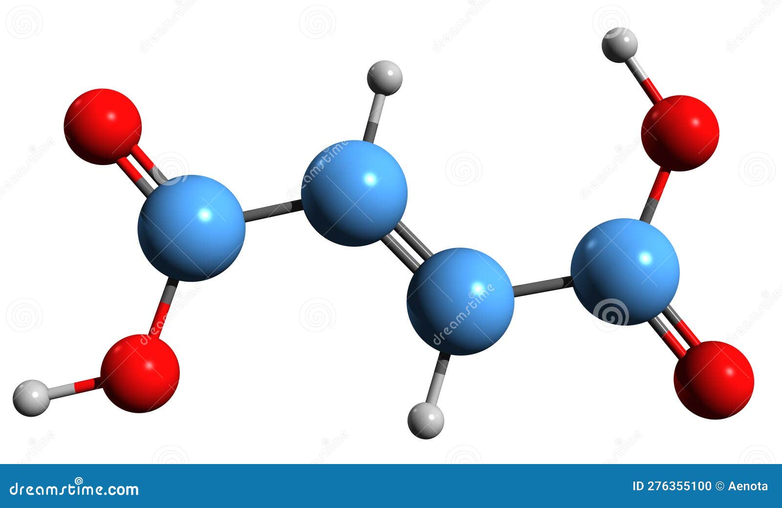 3D Image of Fumaric Acid Skeletal Formula Stock Illustration ...