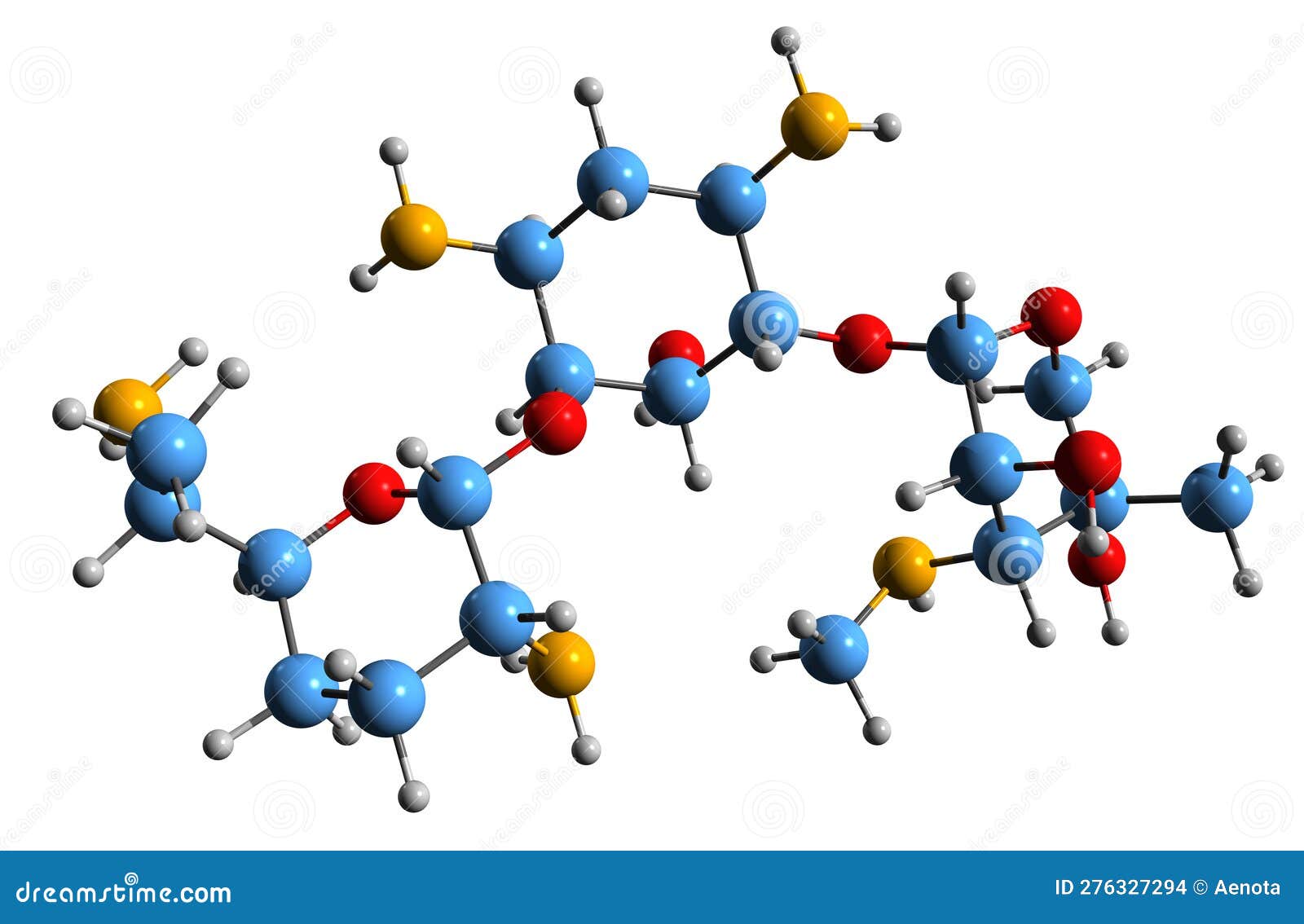 3D Image of Gentamicin Skeletal Formula Stock Illustration ...
