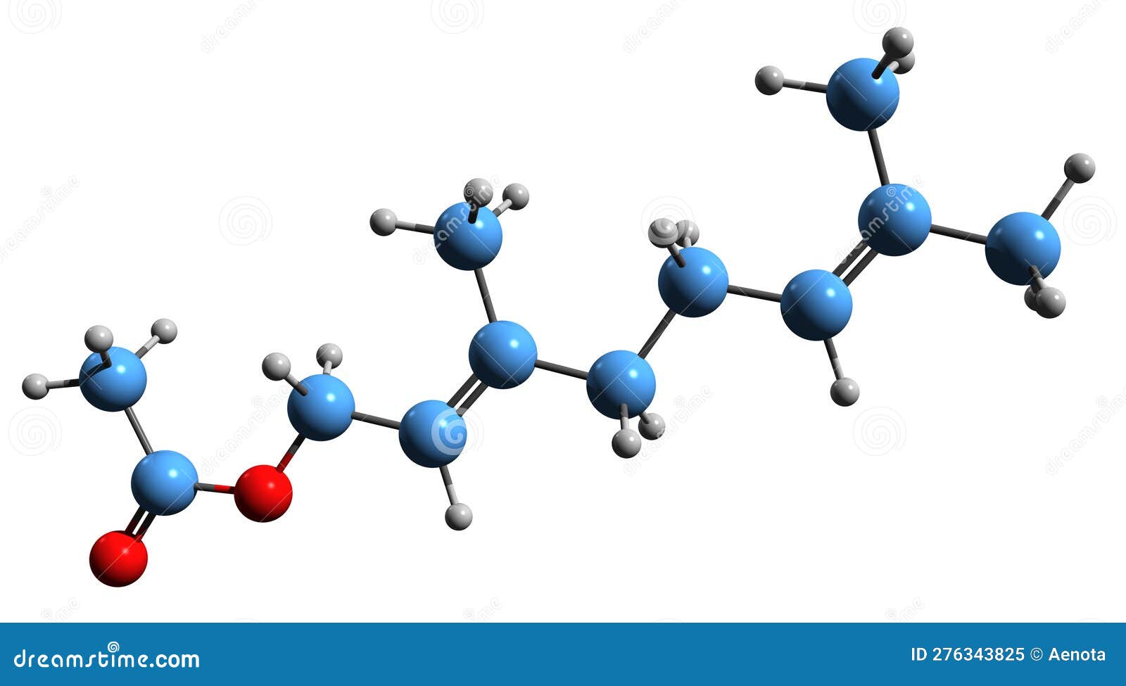 3D Image of Geranyl Acetate Skeletal Formula Stock Illustration ...
