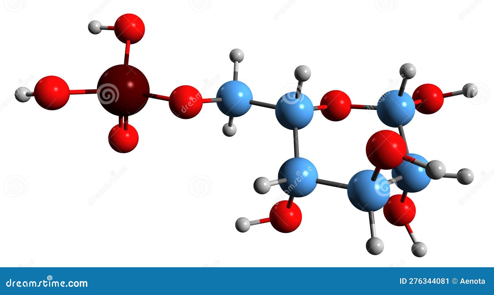 3D Image of Glucose 6-phosphate Skeletal Formula Stock Illustration ...