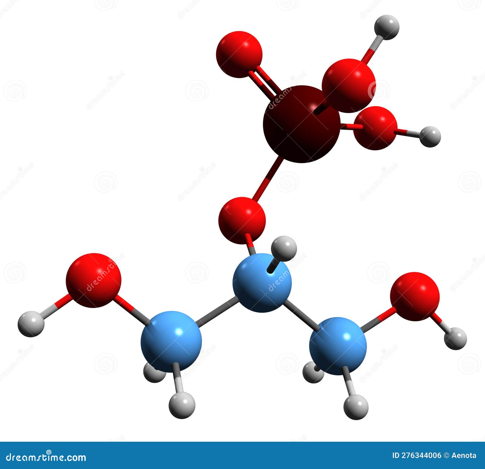 3D Image of Glycerol 2-phosphate Skeletal Formula Stock Illustration ...