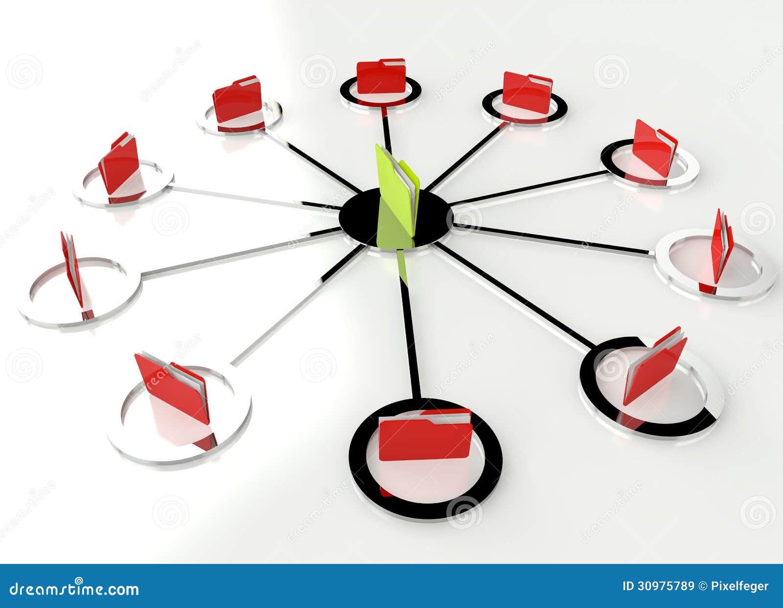 3d Image of Green File Folder Stock Illustration - Illustration of ...