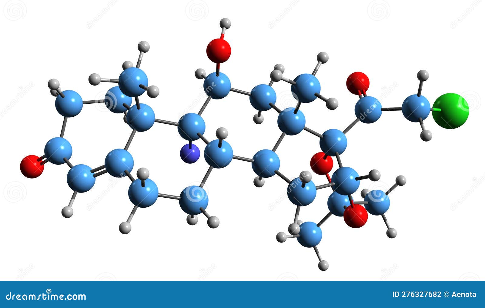 Halcinonide Topical Corticosteroid Drug Molecule. Skeletal Formula ...