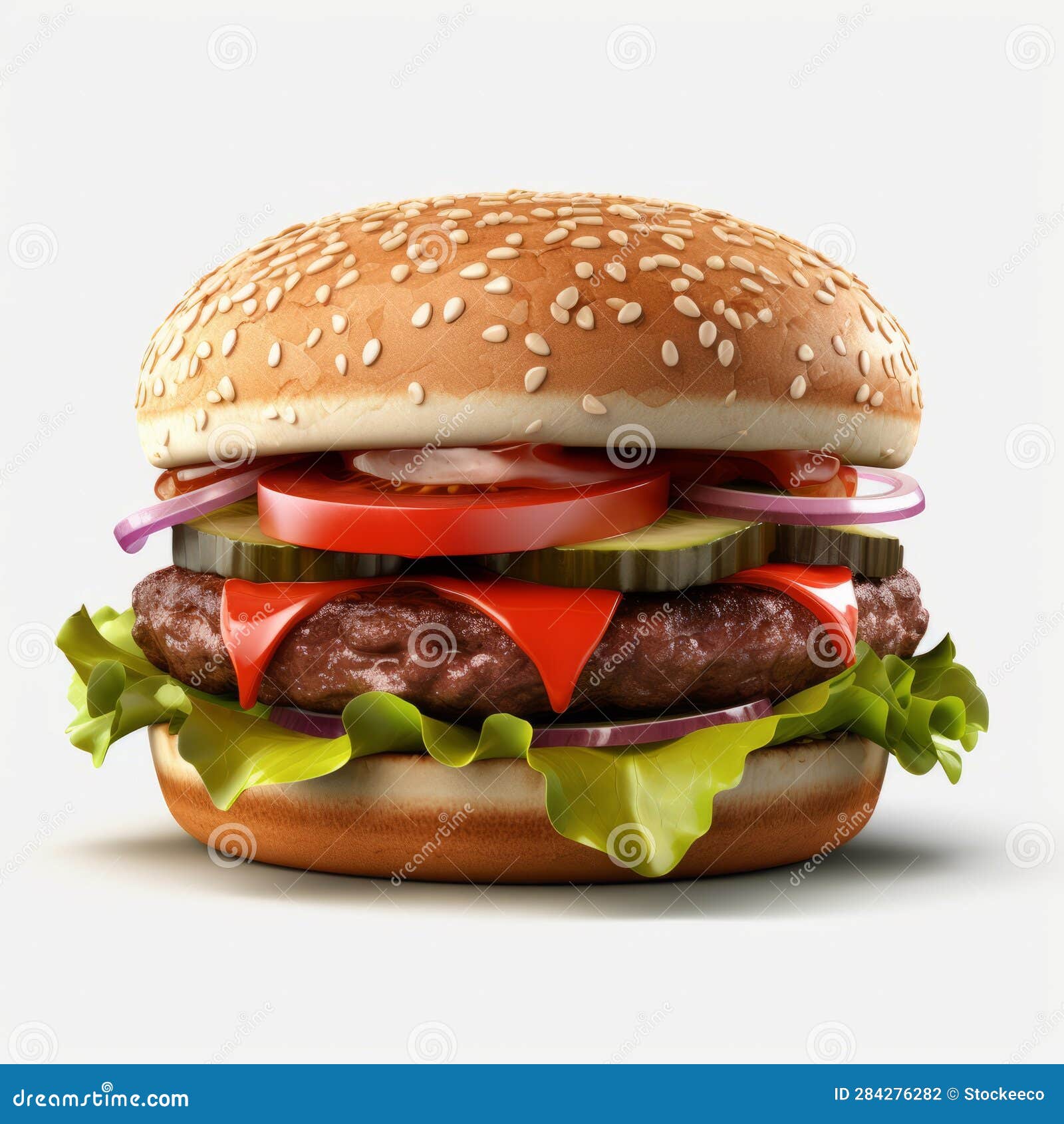 Ultra Realistic 4k Hamburger: Free Download 3d Model Stock Illustration ...