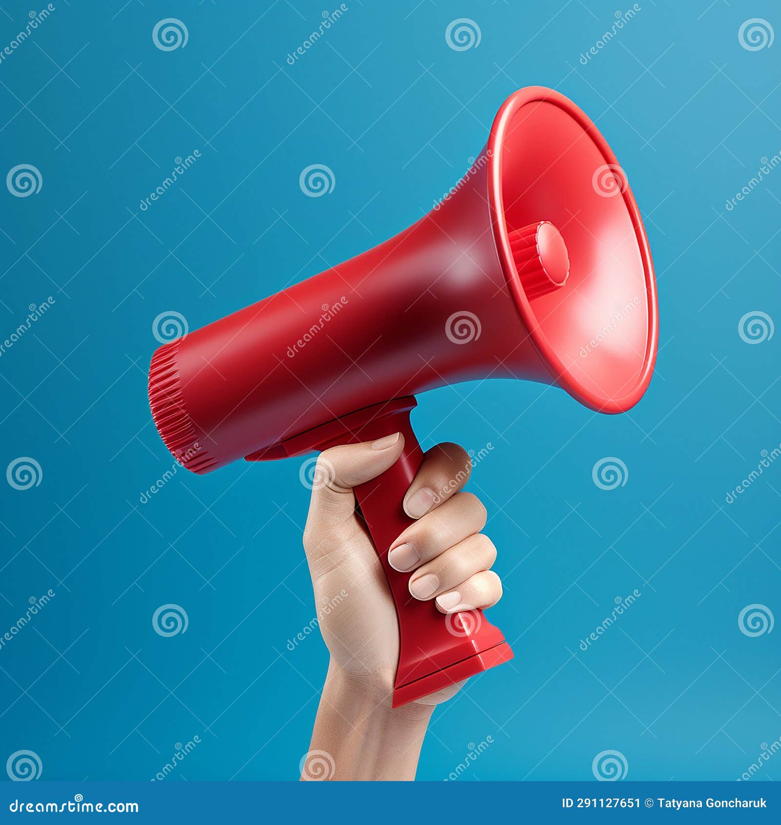 Hand with a Red Megaphone. Symbol of Attention, Protest Stock ...