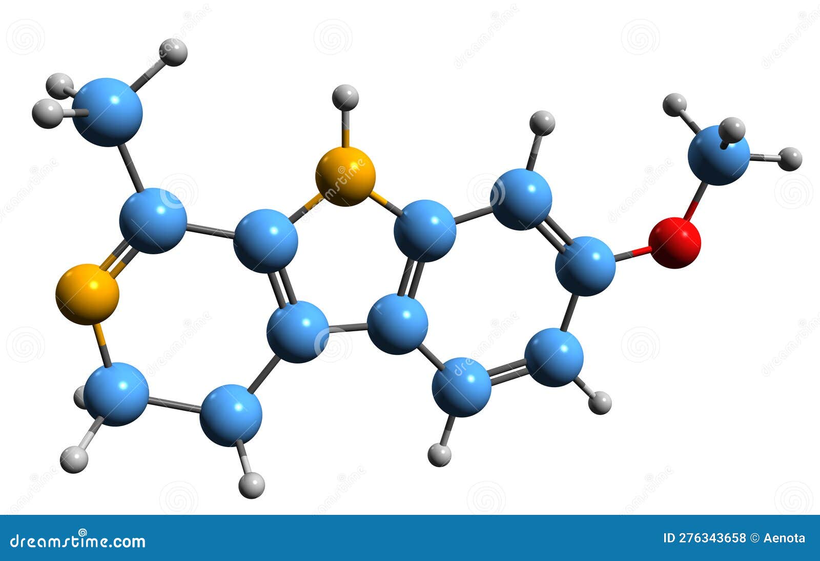 3D Image of Harmaline Skeletal Formula Stock Illustration ...