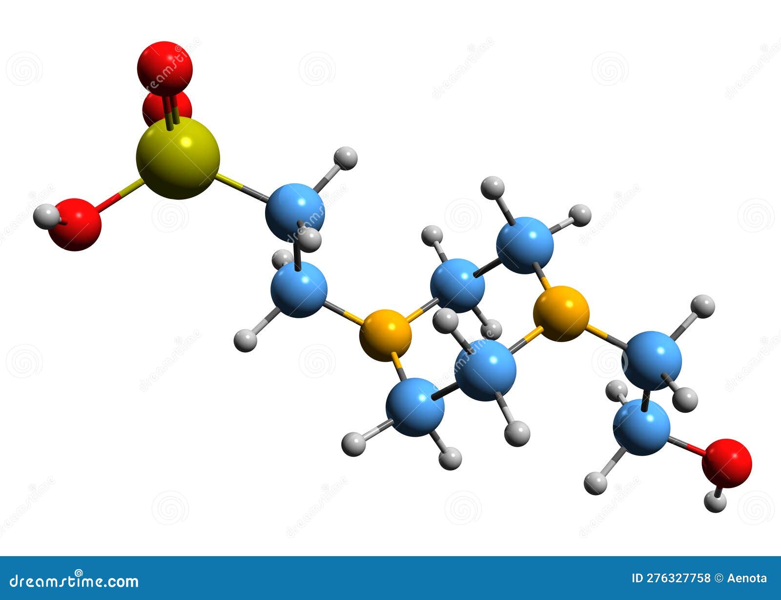 3D Image Of HEPES Skeletal Formula Stock Photography | CartoonDealer ...