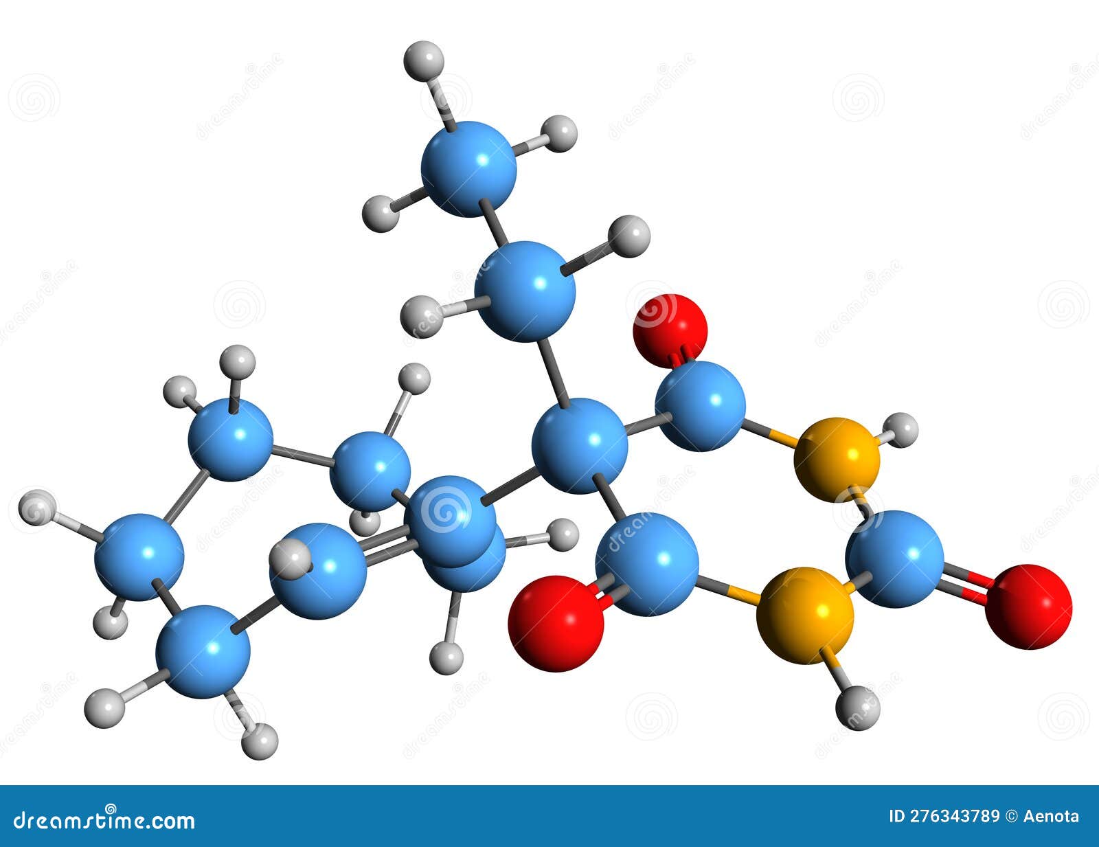 3D Image of Heptabarb Skeletal Formula Stock Illustration ...