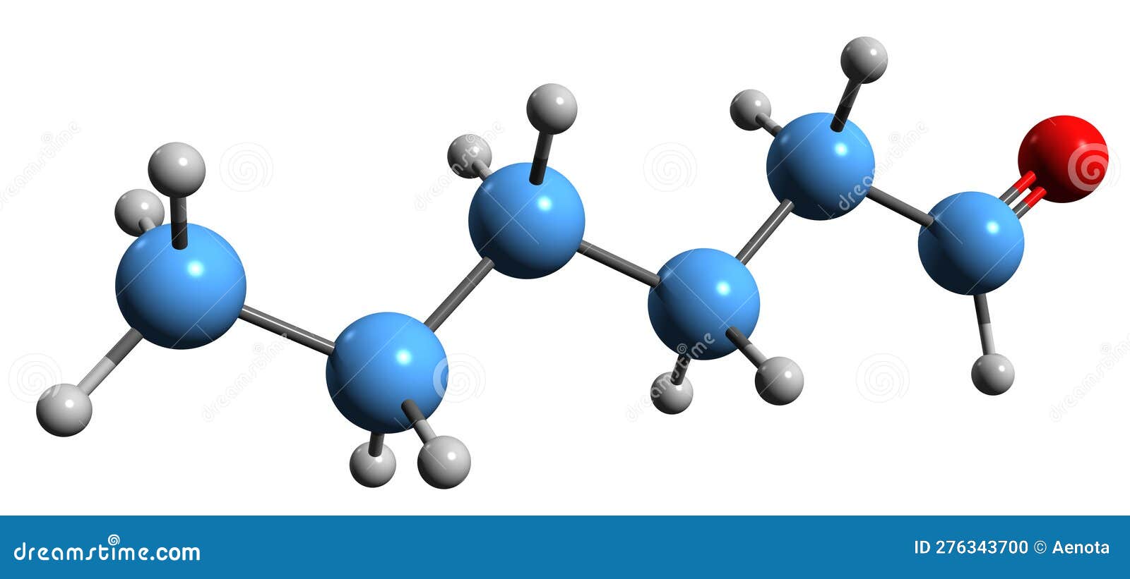3D Image of Hexanal Skeletal Formula Stock Illustration - Illustration ...