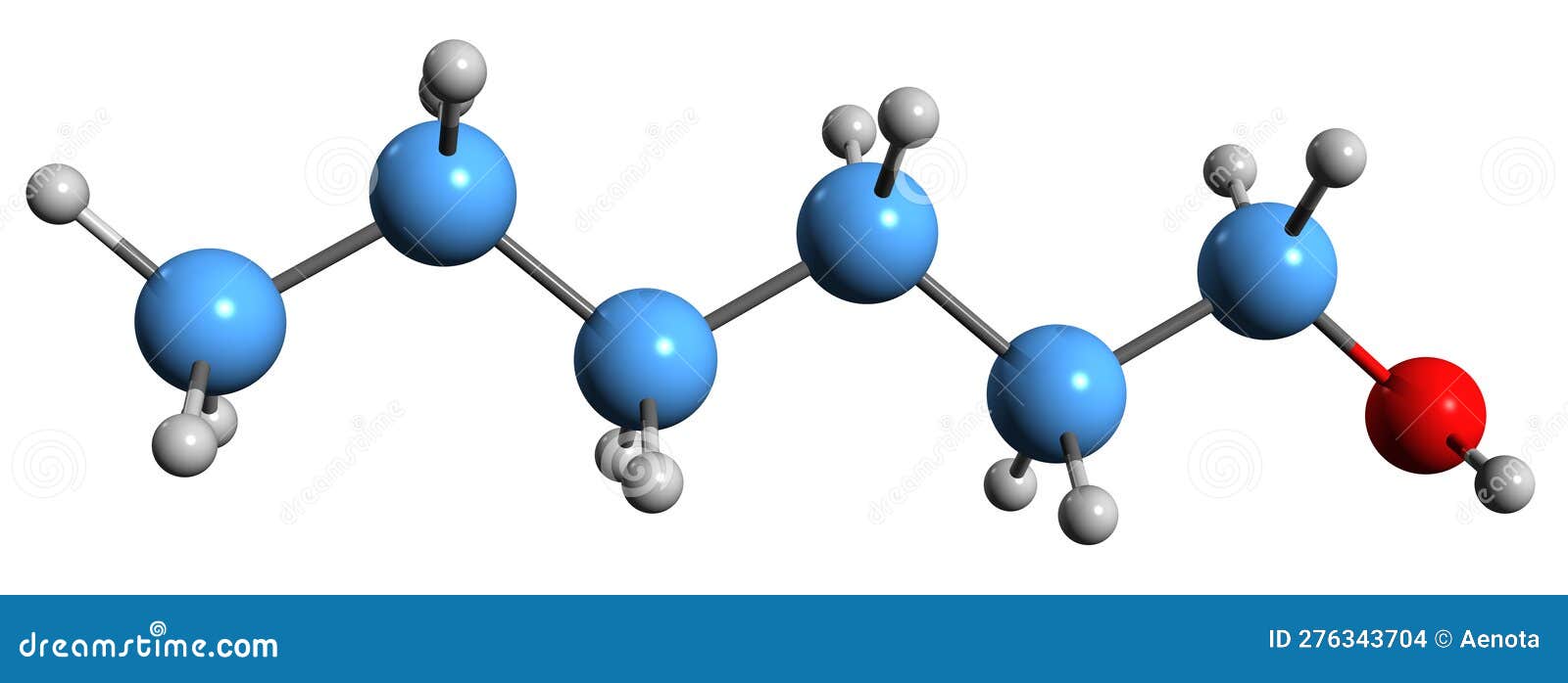 3D Image of Hexanol Skeletal Formula Stock Illustration - Illustration ...