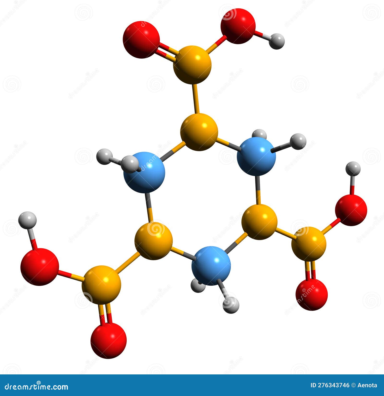 RDX (cyclotrimethylenetrinitramine) Explosive Molecule. Atoms Are ...