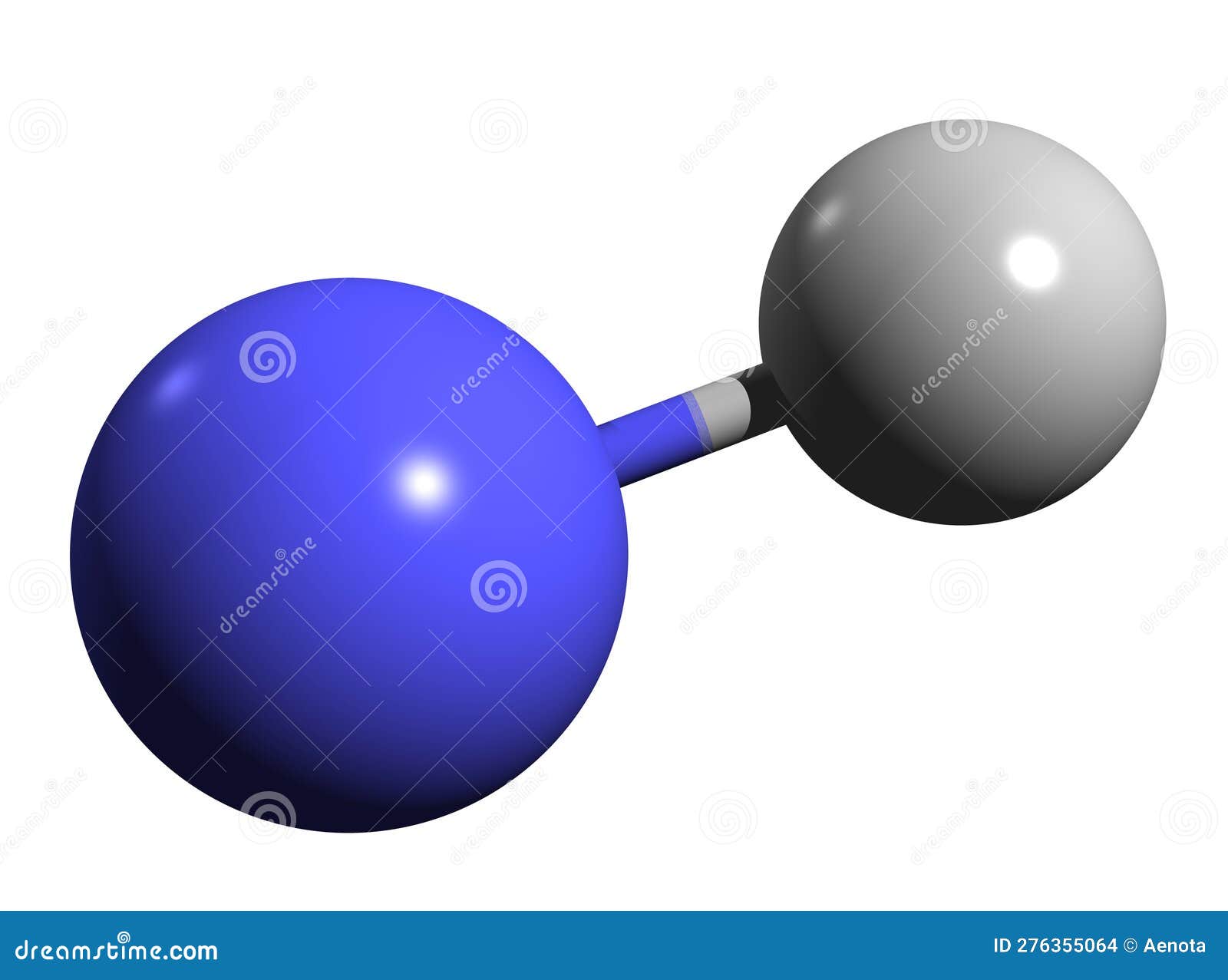 3D Image of Hydrogen Fluoride Skeletal Formula Stock Illustration ...