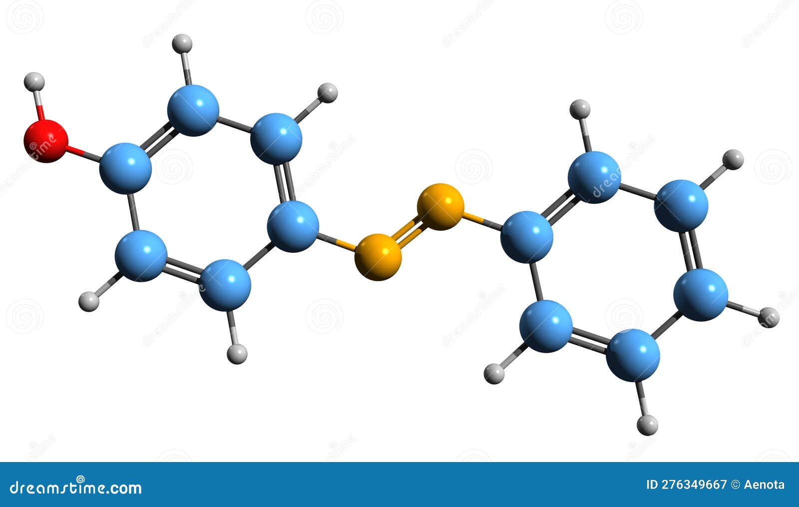 3D Image of 4-Hydroxyazobenzene Skeletal Formula Stock Illustration ...