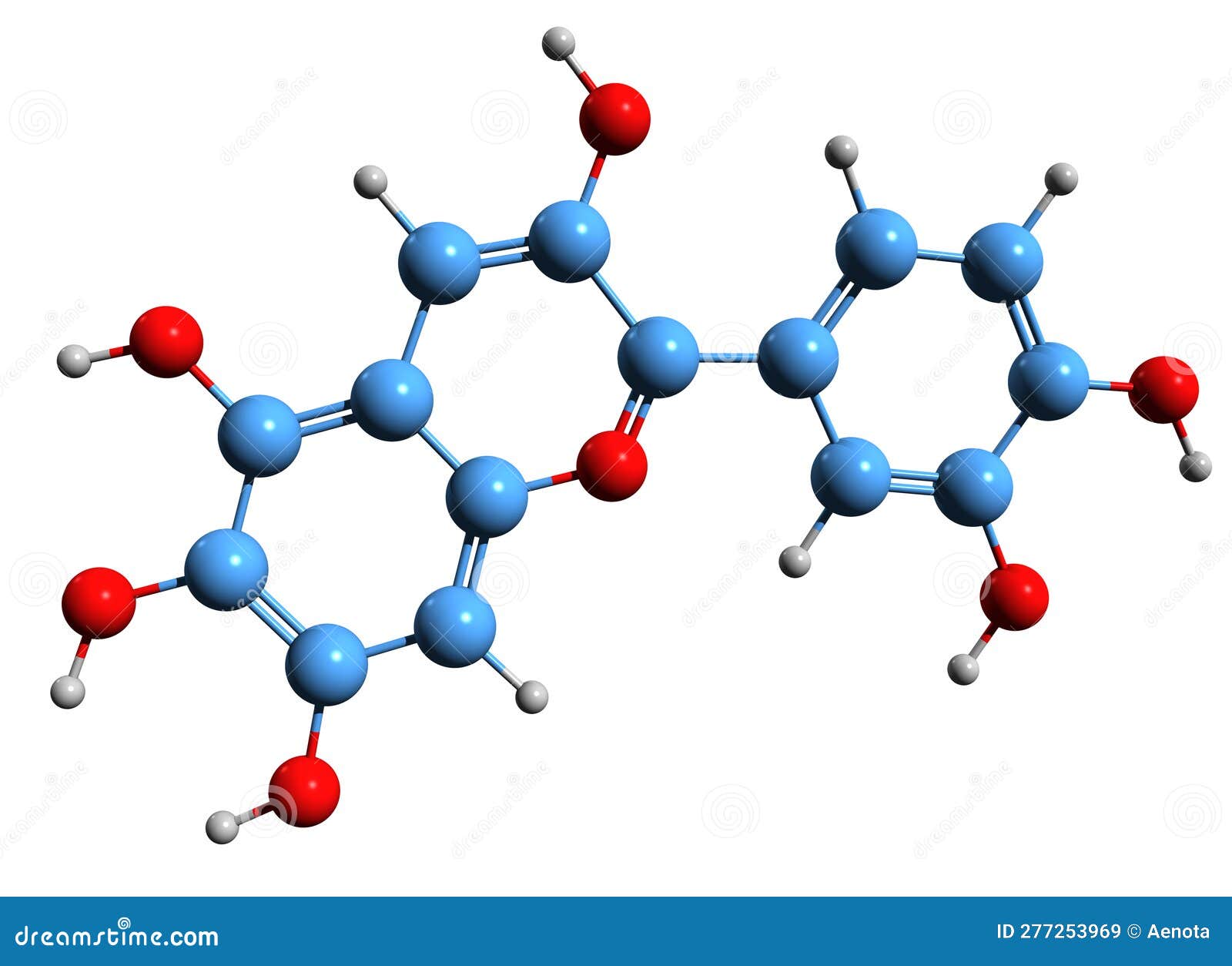 3D Image of 6-Hydroxycyanidin Skeletal Formula Stock Illustration ...
