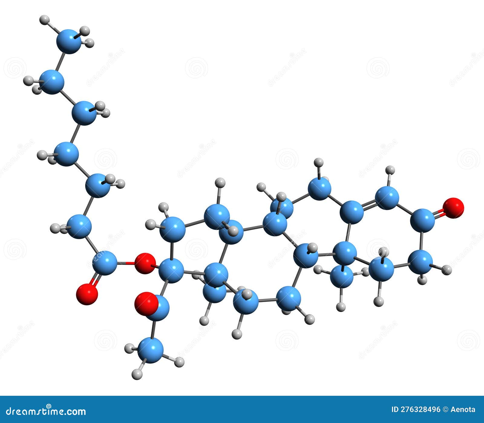3D Image of Hydroxyprogesterone Heptanoate Skeletal Formula Stock ...