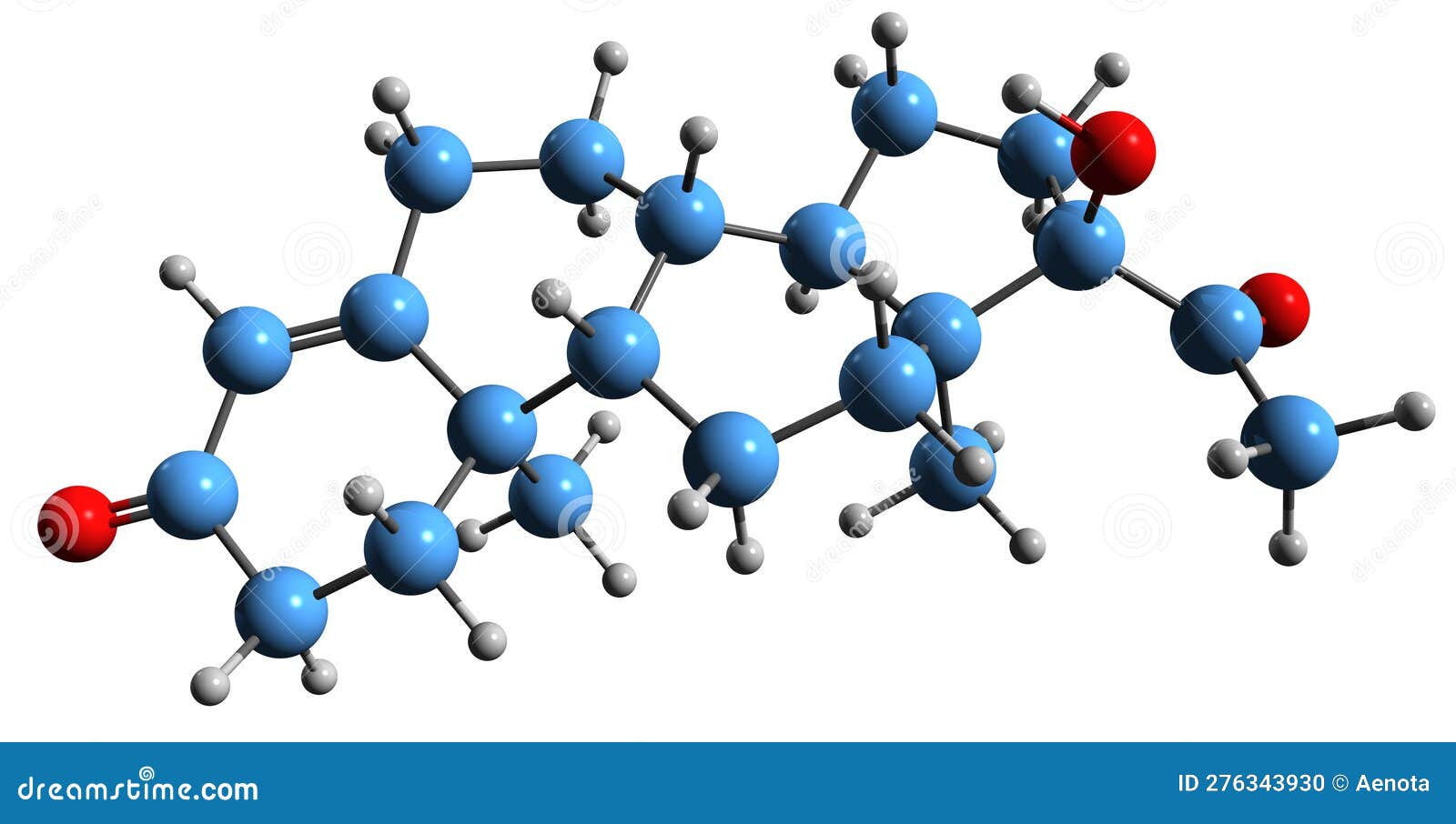 3D Image of Hydroxyprogesterone Skeletal Formula Stock Illustration ...