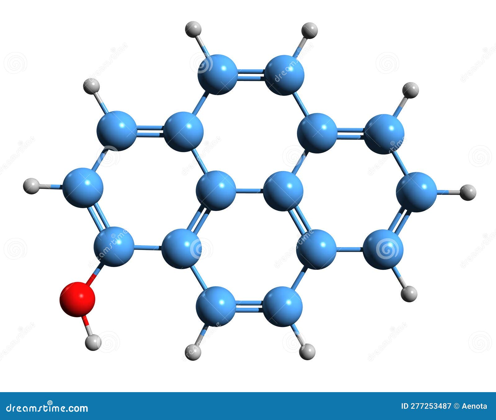 3D Image of 1-Hydroxypyrene Skeletal Formula Stock Illustration ...