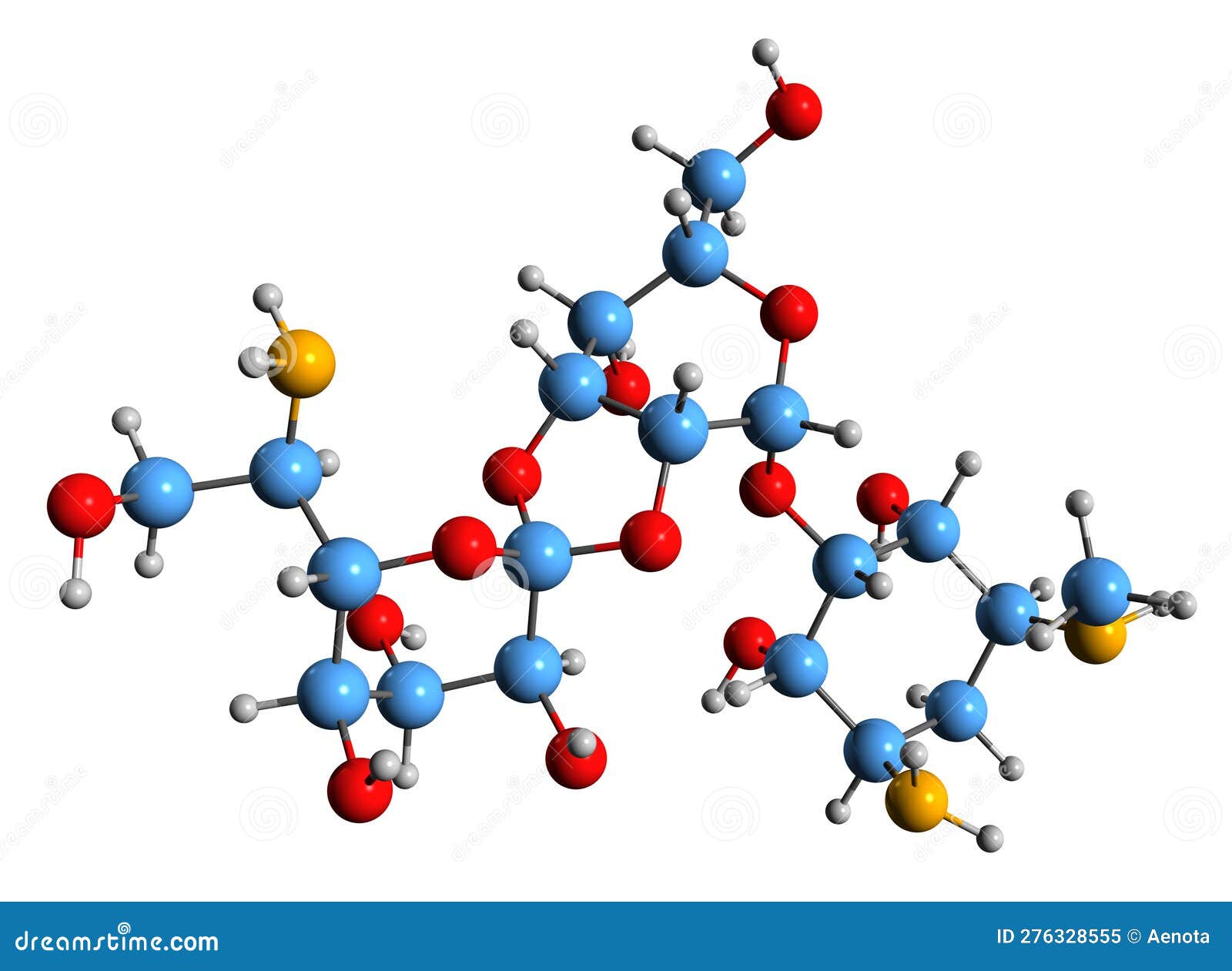 3D Image of Hygromycin B Skeletal Formula Stock Illustration ...