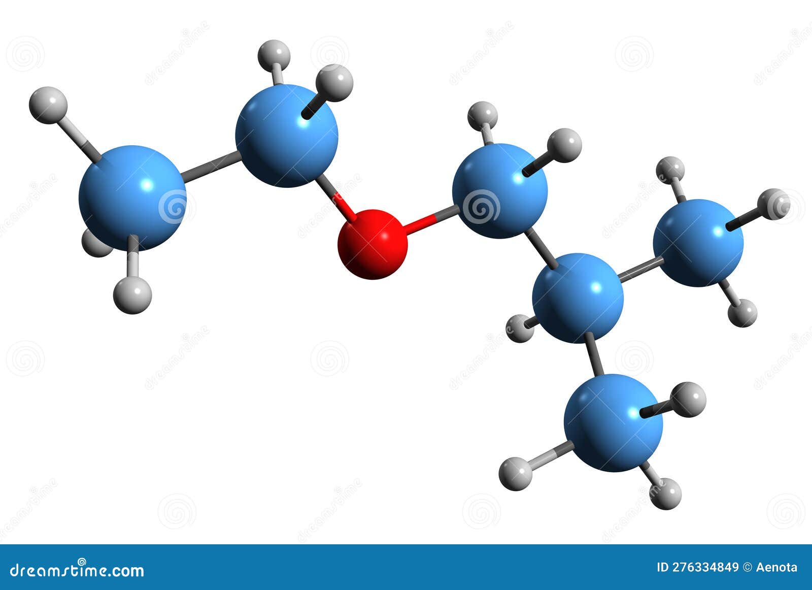 3D Image of Isobutyl Ethyl Ether Skeletal Formula Stock Illustration ...