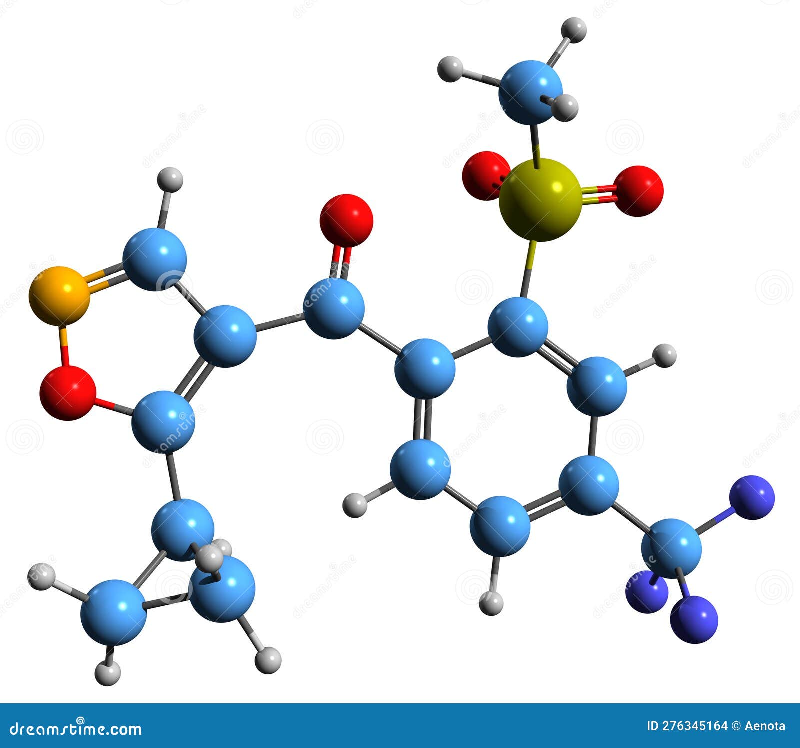 3D Image of Isoxaflutol Skeletal Formula Stock Illustration ...