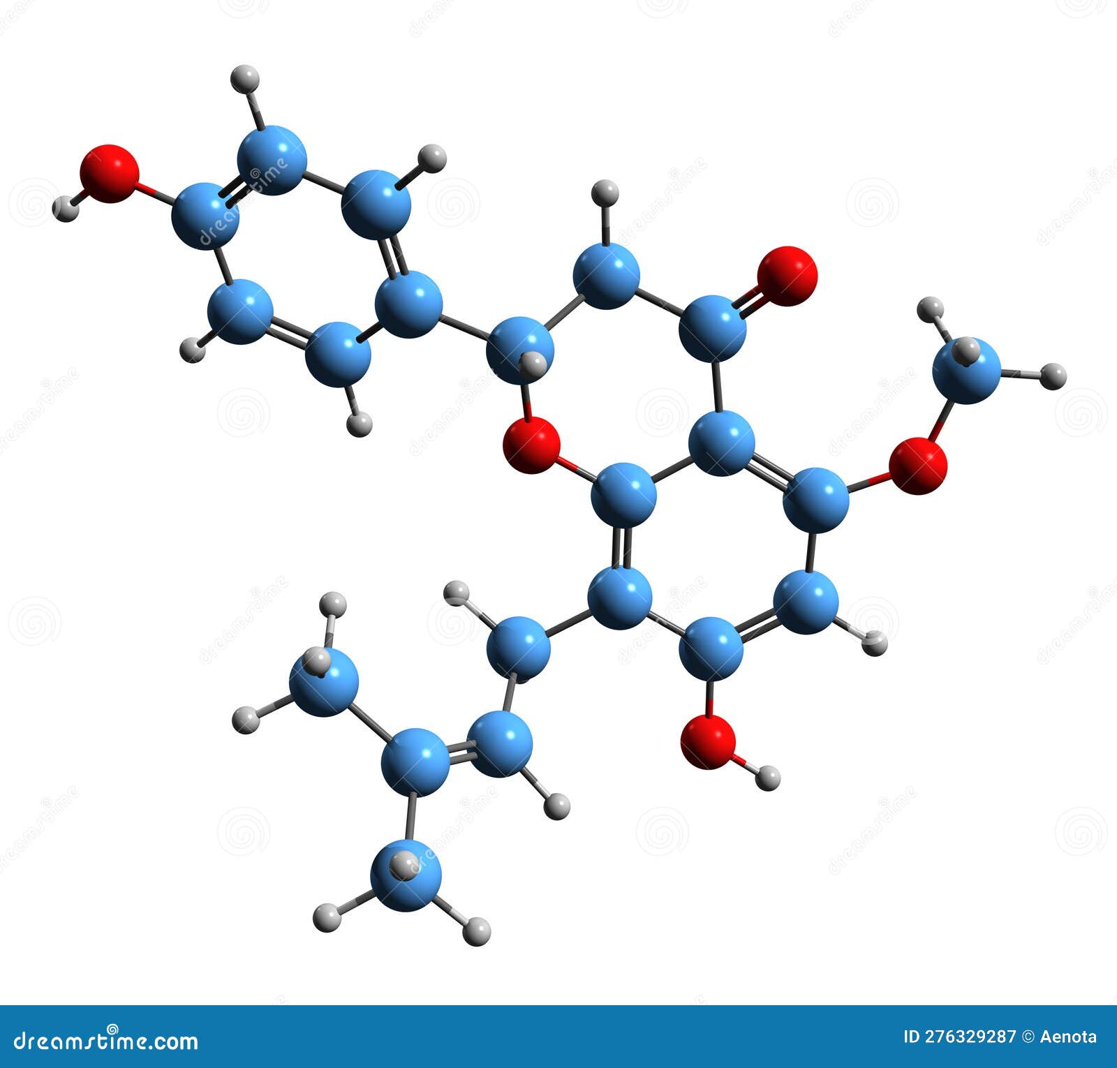 3D Image of Isoxanthohumol Skeletal Formula Stock Illustration ...