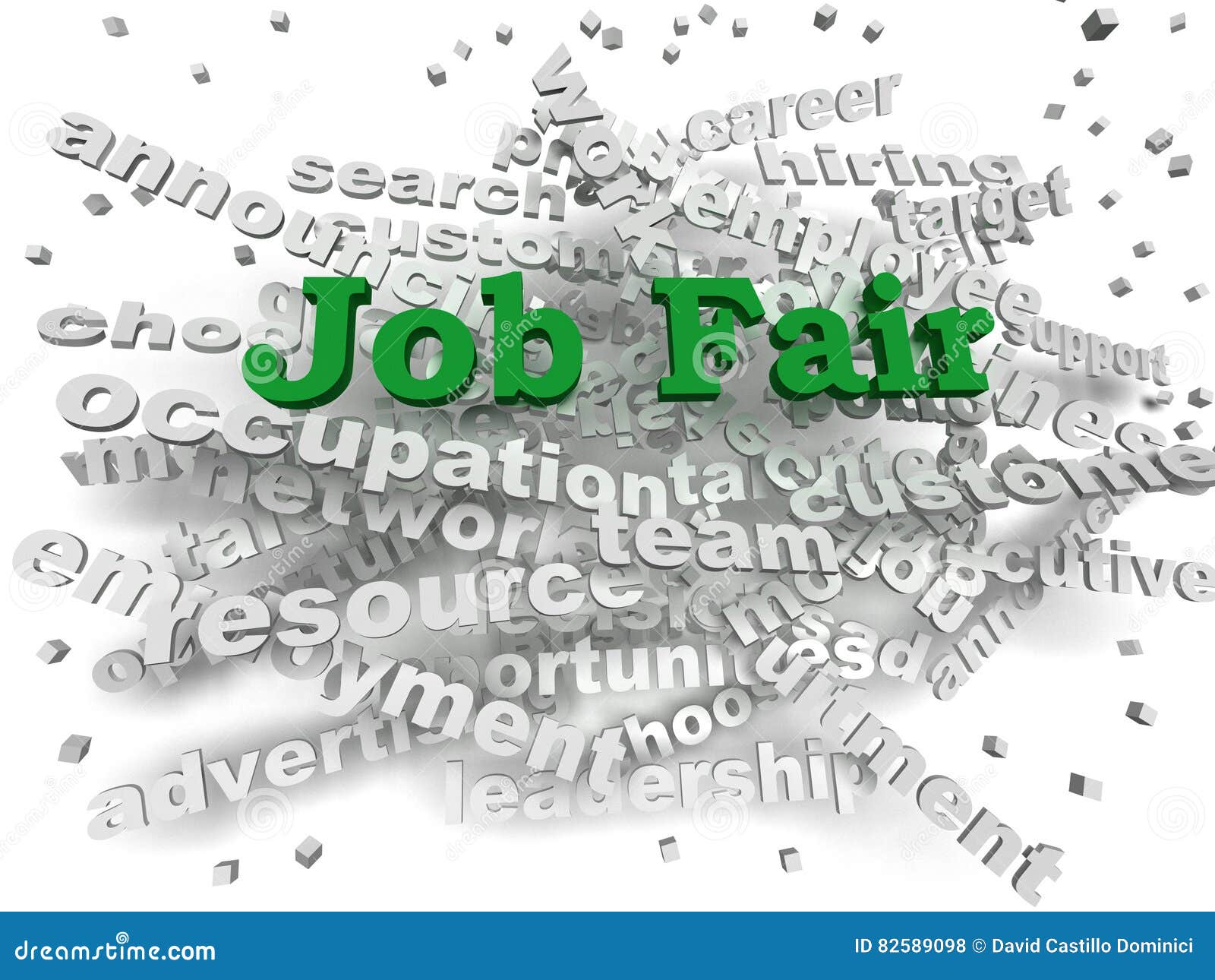 3d Image Job Fair Word Cloud Concept Stock Illustration - Illustration ...