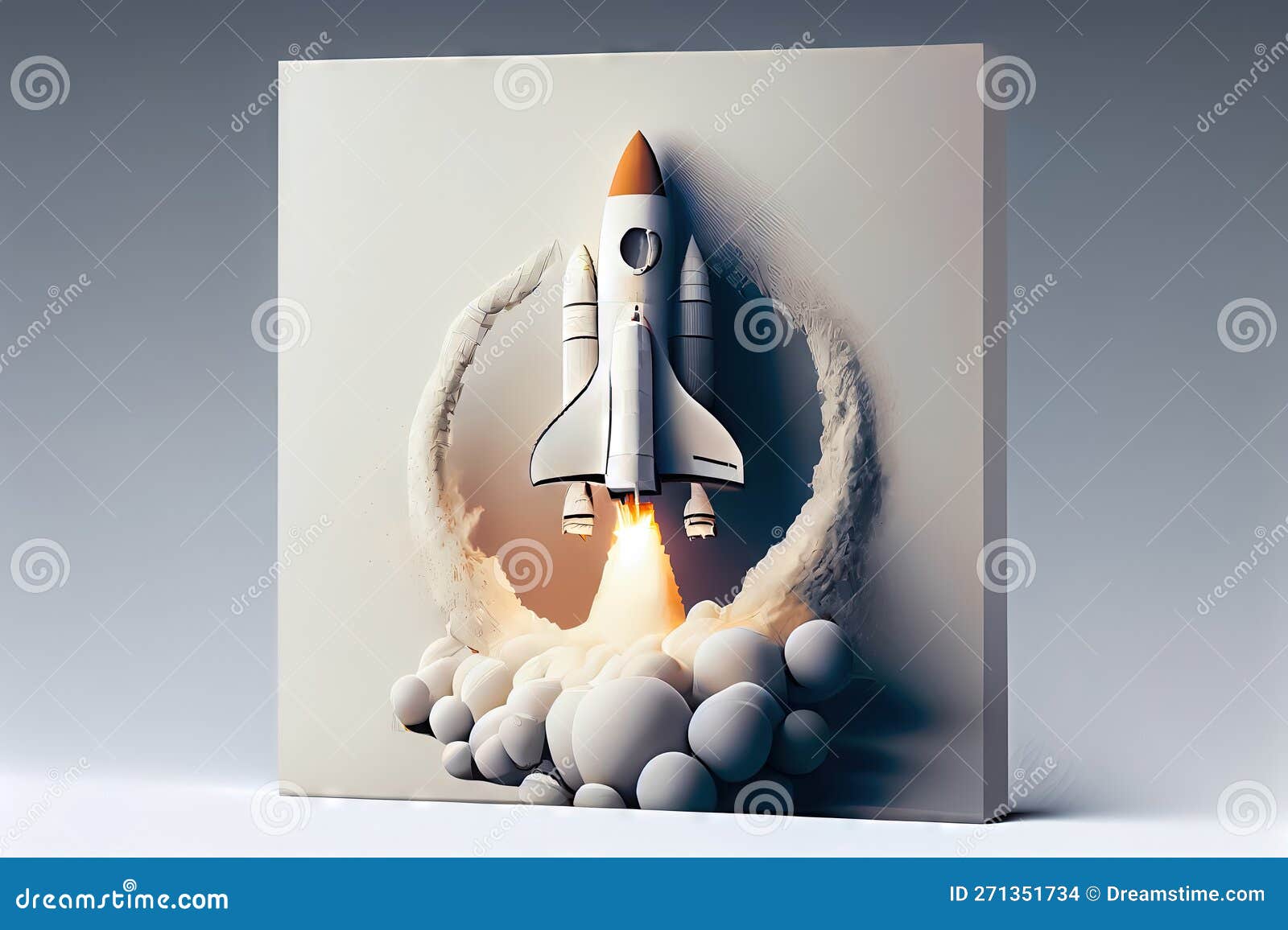 3D Image of the Layout of the Symbolic Rocket Launch. the Concept of ...