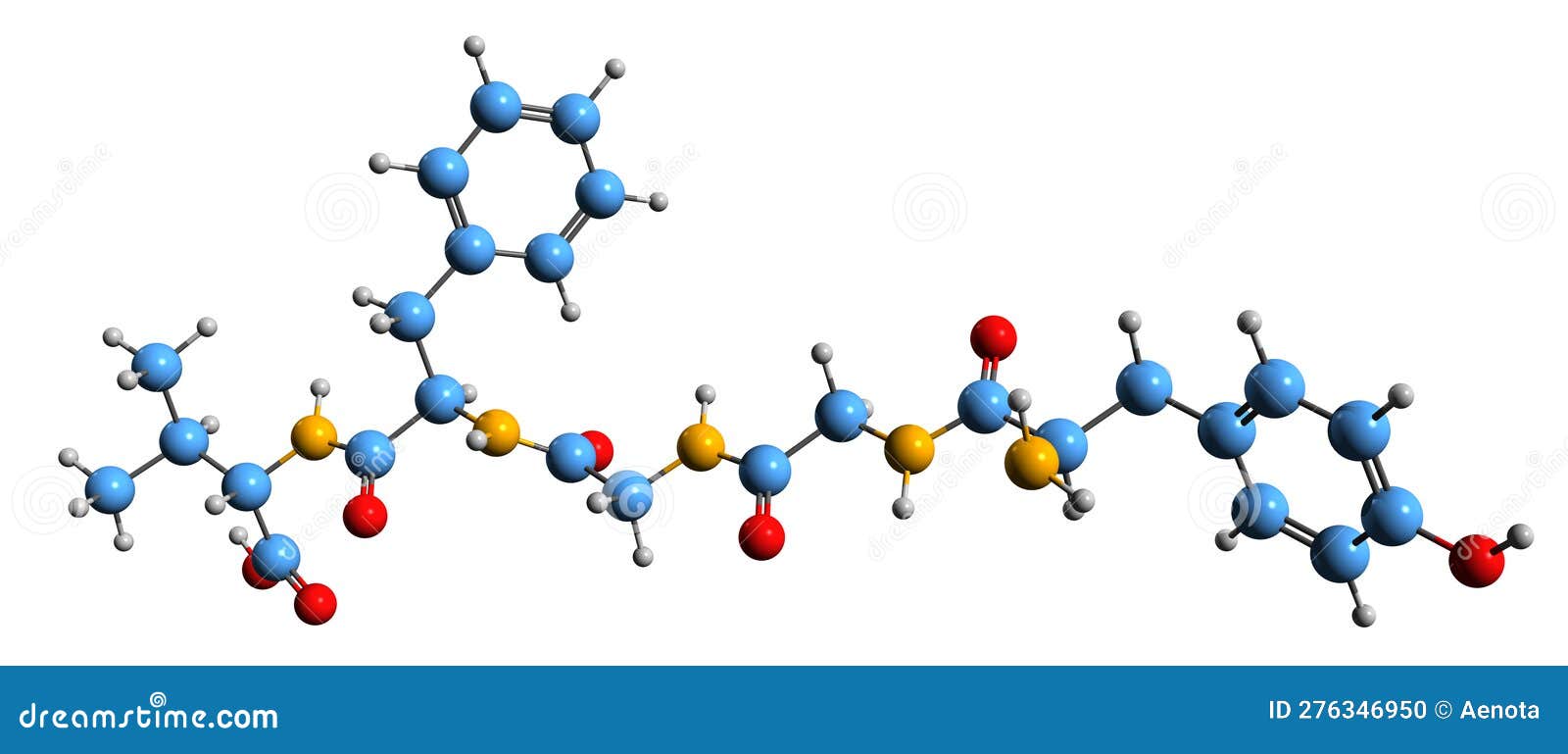 3D Image of Leu-enkephalin Skeletal Formula Stock Illustration ...