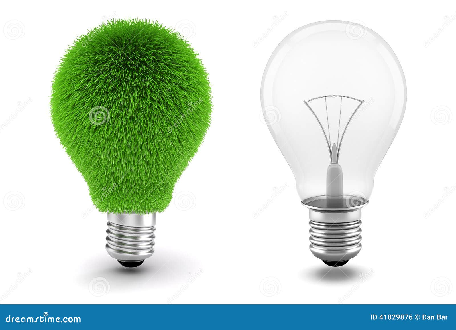 3d Image of Light Bulb, Sustainable Energy Concept Stock Illustration ...