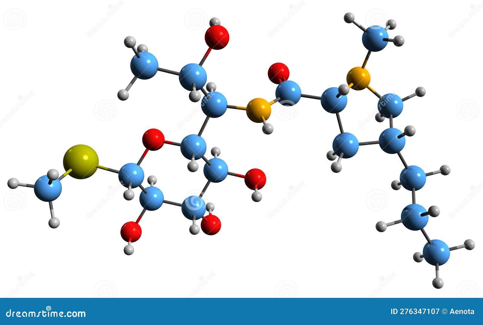 3D Image of Lincomycin Skeletal Formula Stock Illustration ...