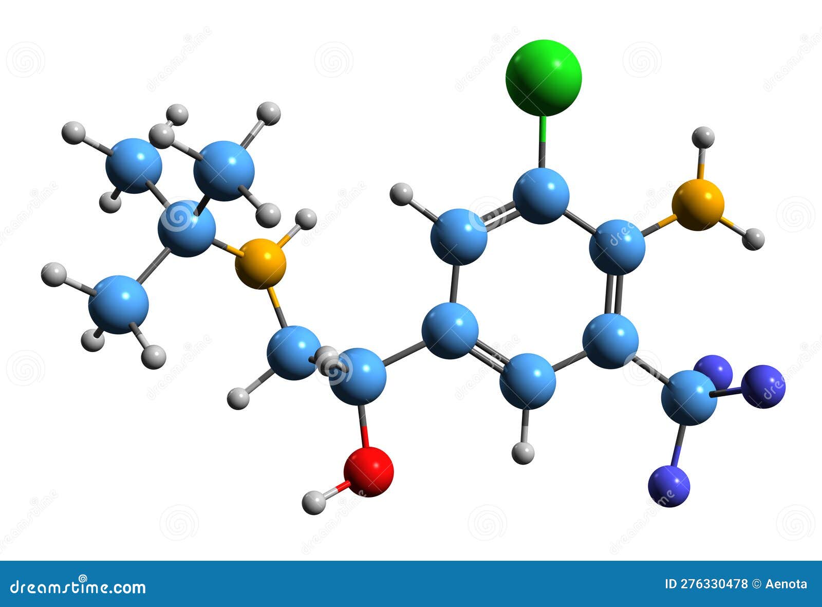 3D Image of Mabuterol Skeletal Formula Stock Illustration ...