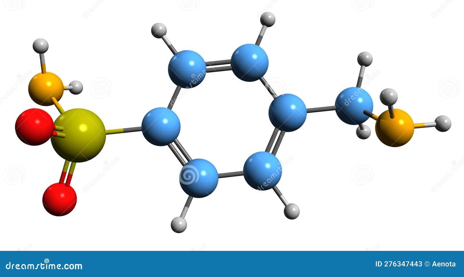 3D Image of Mafenide Skeletal Formula Stock Illustration - Illustration ...