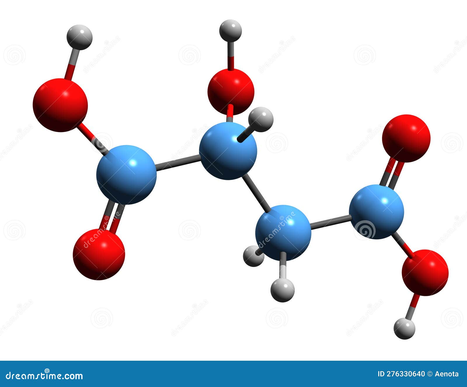 3D Image of Malic Acid Skeletal Formula Stock Illustration ...