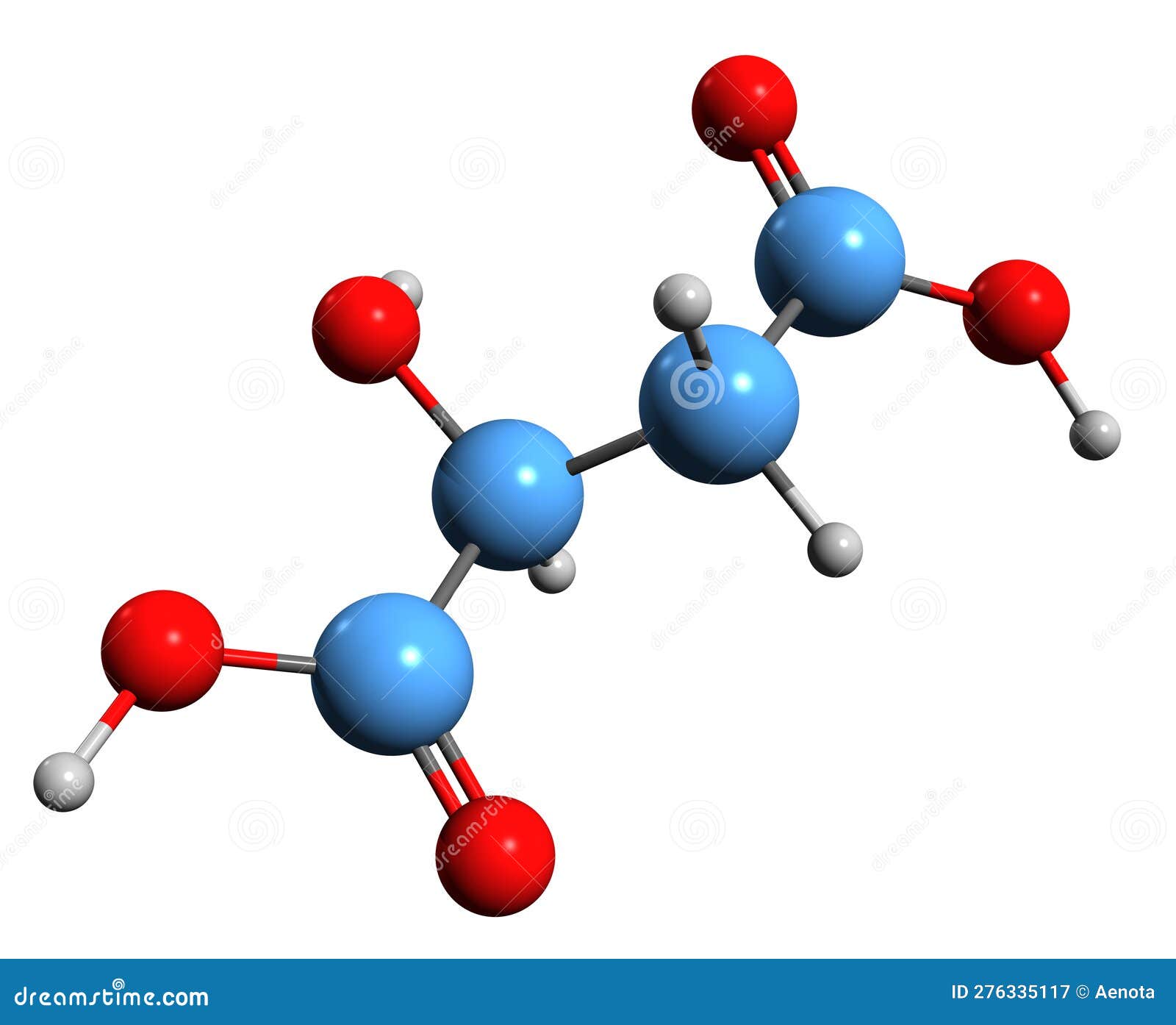 3D Image of Malic Acid Skeletal Formula Stock Illustration ...