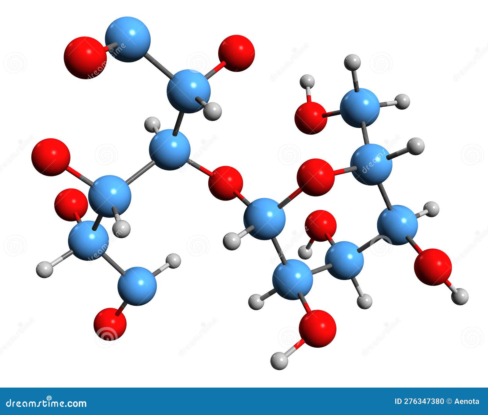 3D Image of Maltitol Skeletal Formula Stock Illustration - Illustration ...