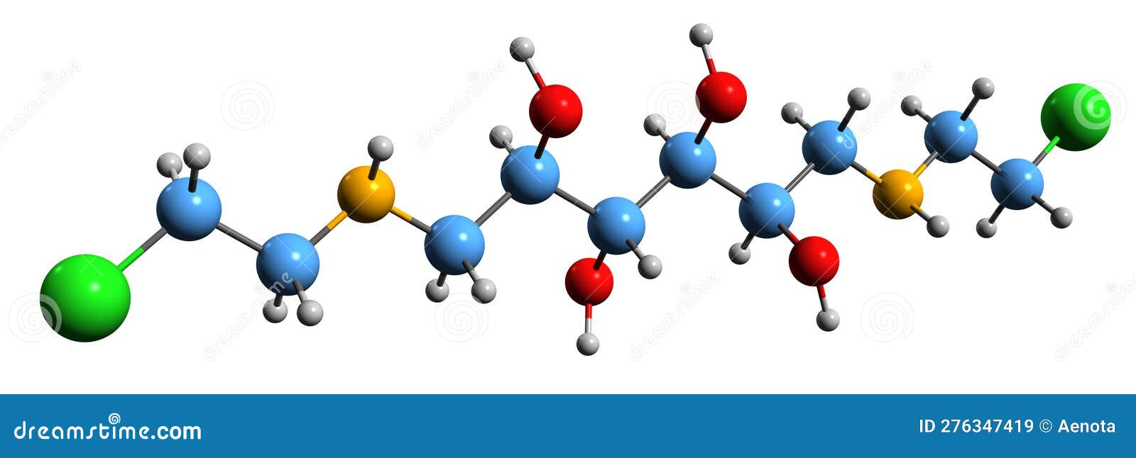 Mannitol Molecular Structure 3d, Flat Model, Sweetener E421, Structural Chemical Formula View ...