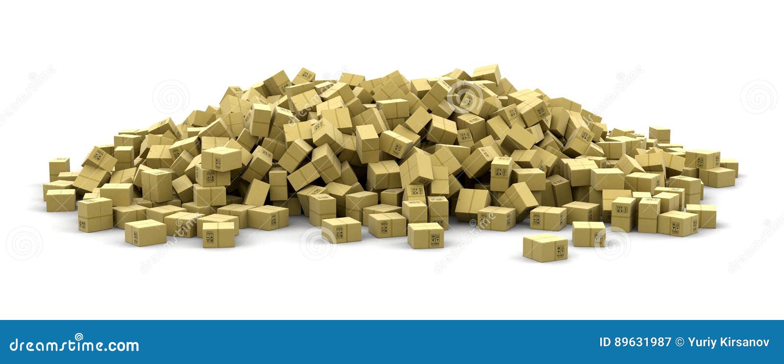 3d Image of Many packages stock illustration. Illustration of shape ...