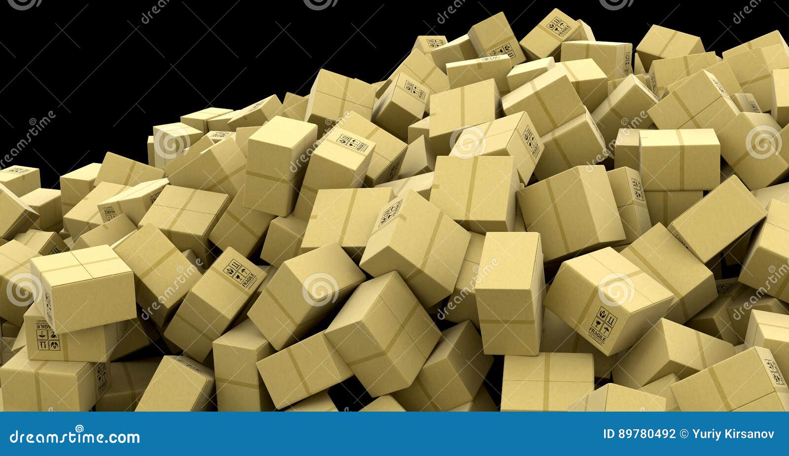 3d image of Many packages stock illustration. Illustration of ...