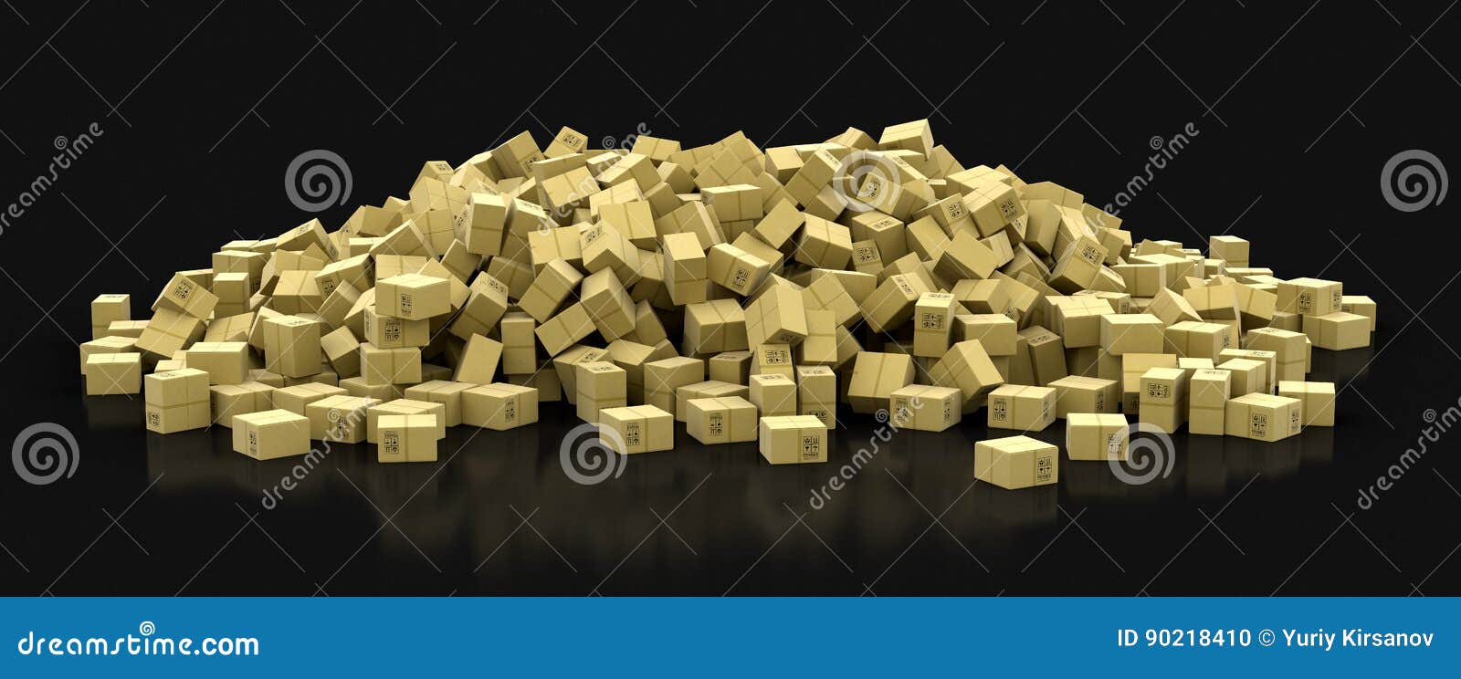 3d image of Many packages stock illustration. Illustration of sending ...