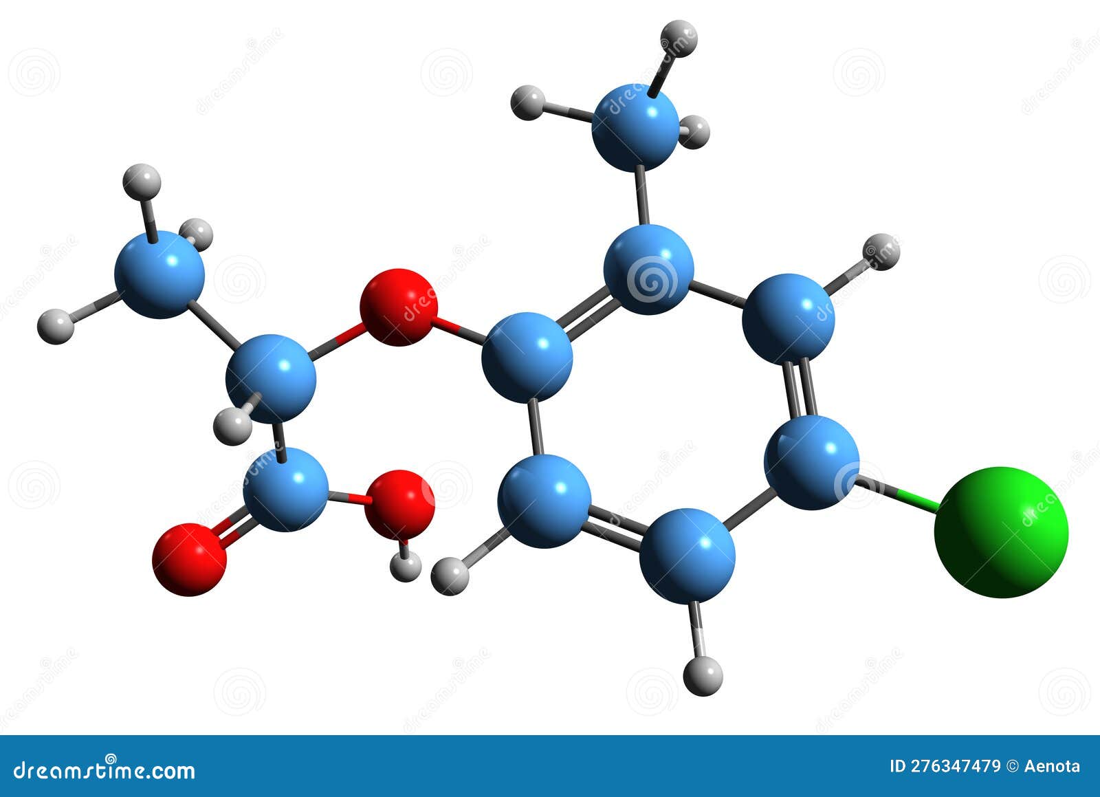 3D Image of Mecoprop Skeletal Formula Stock Illustration - Illustration ...
