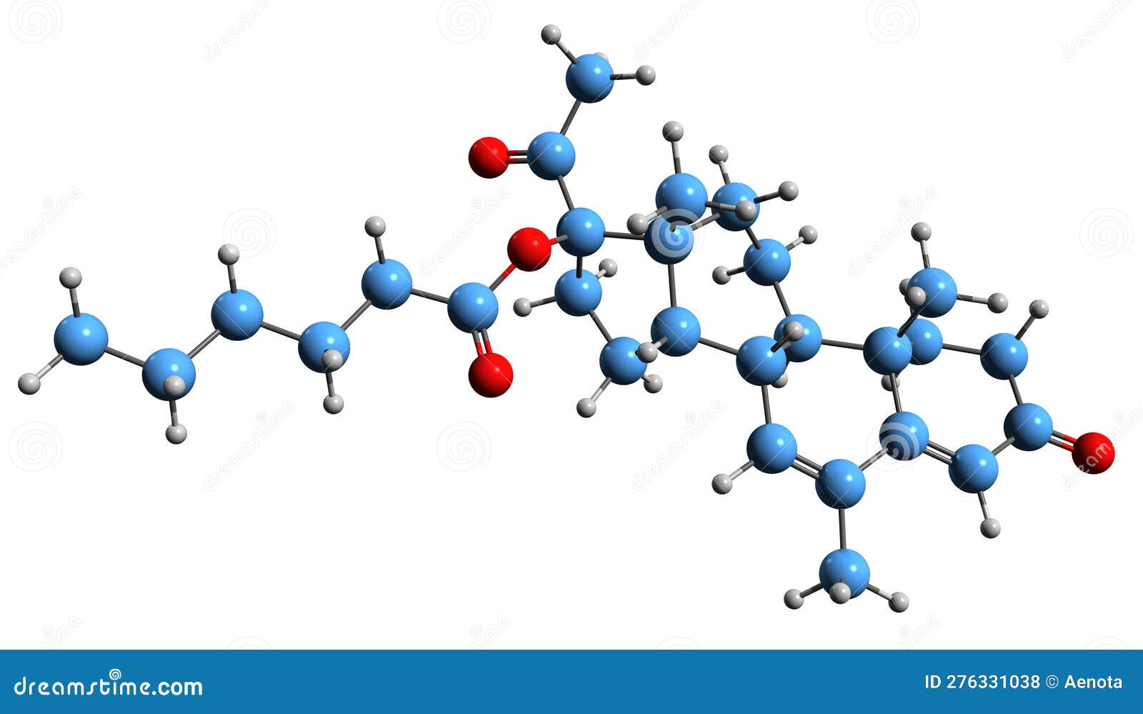 3D Image of Megestrol Caproate Skeletal Formula Stock Illustration ...