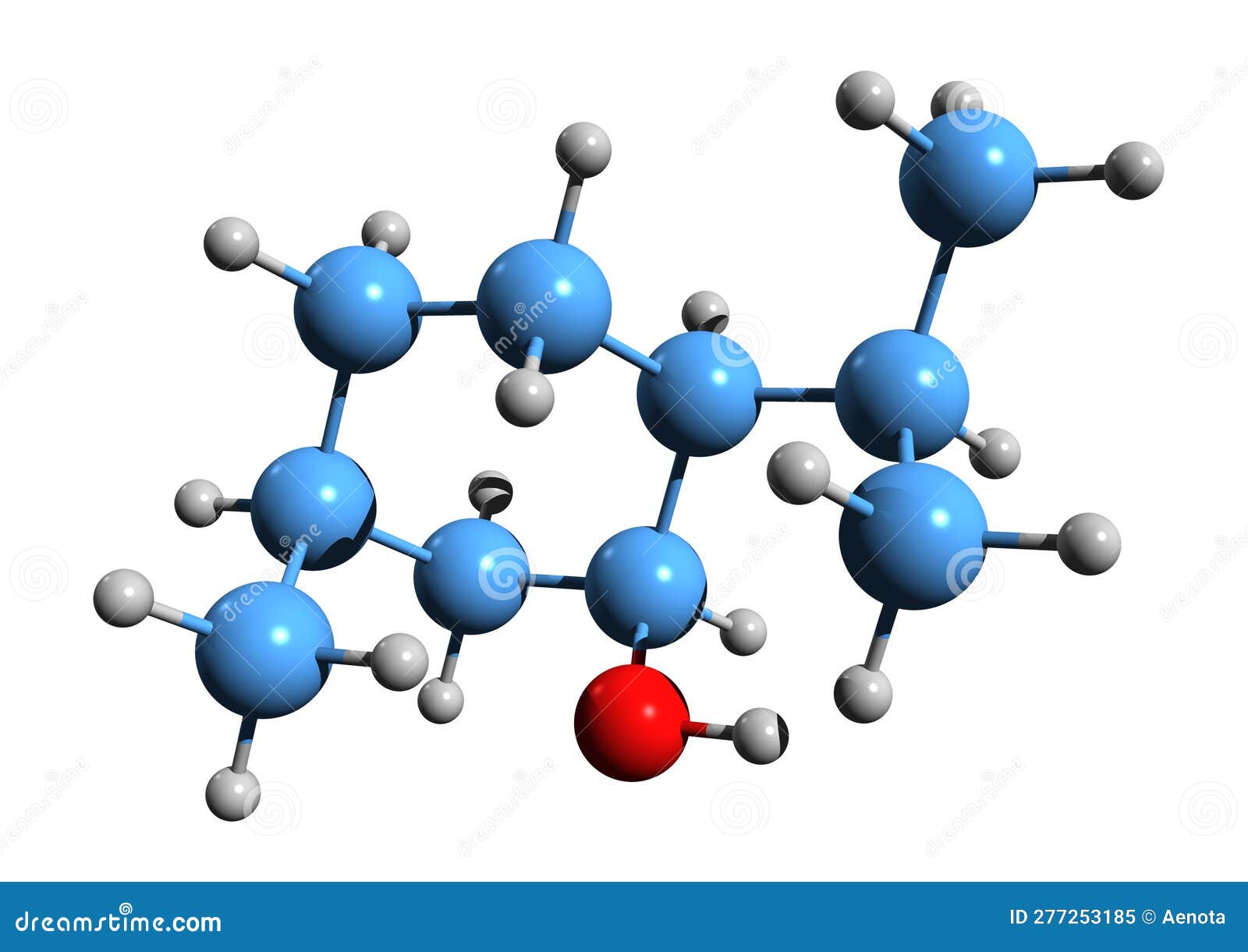 3D Image of Menthol Skeletal Formula Stock Illustration - Illustration ...